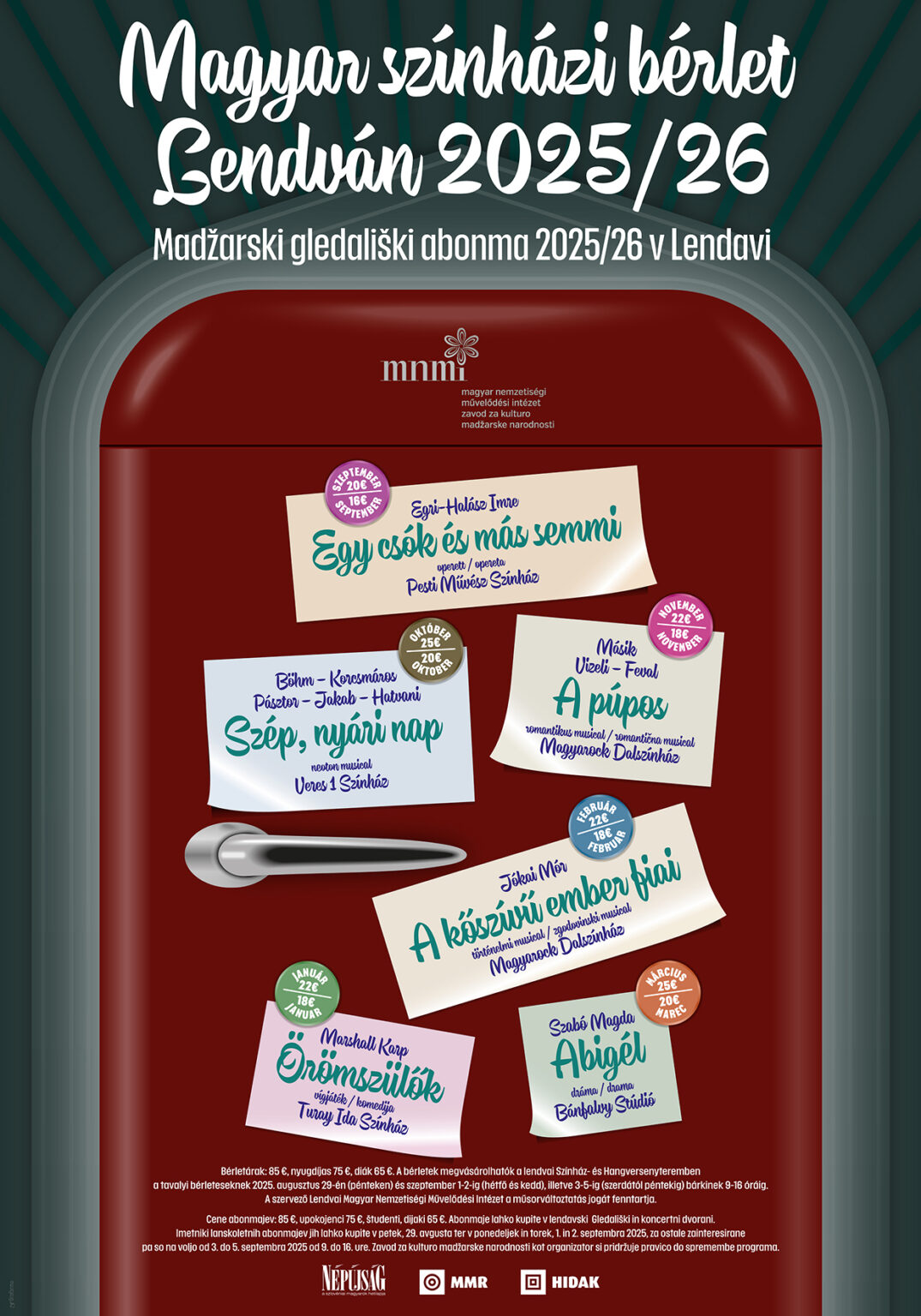 Madžarski gledališki abonma 2025/26 v Lendavi - MNMI - ZKMN